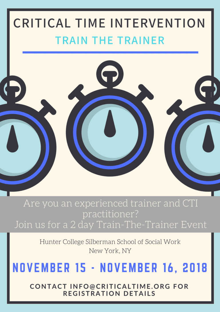 Critical Time Intervention | CTI Train-the-Trainer Event in NYC ...