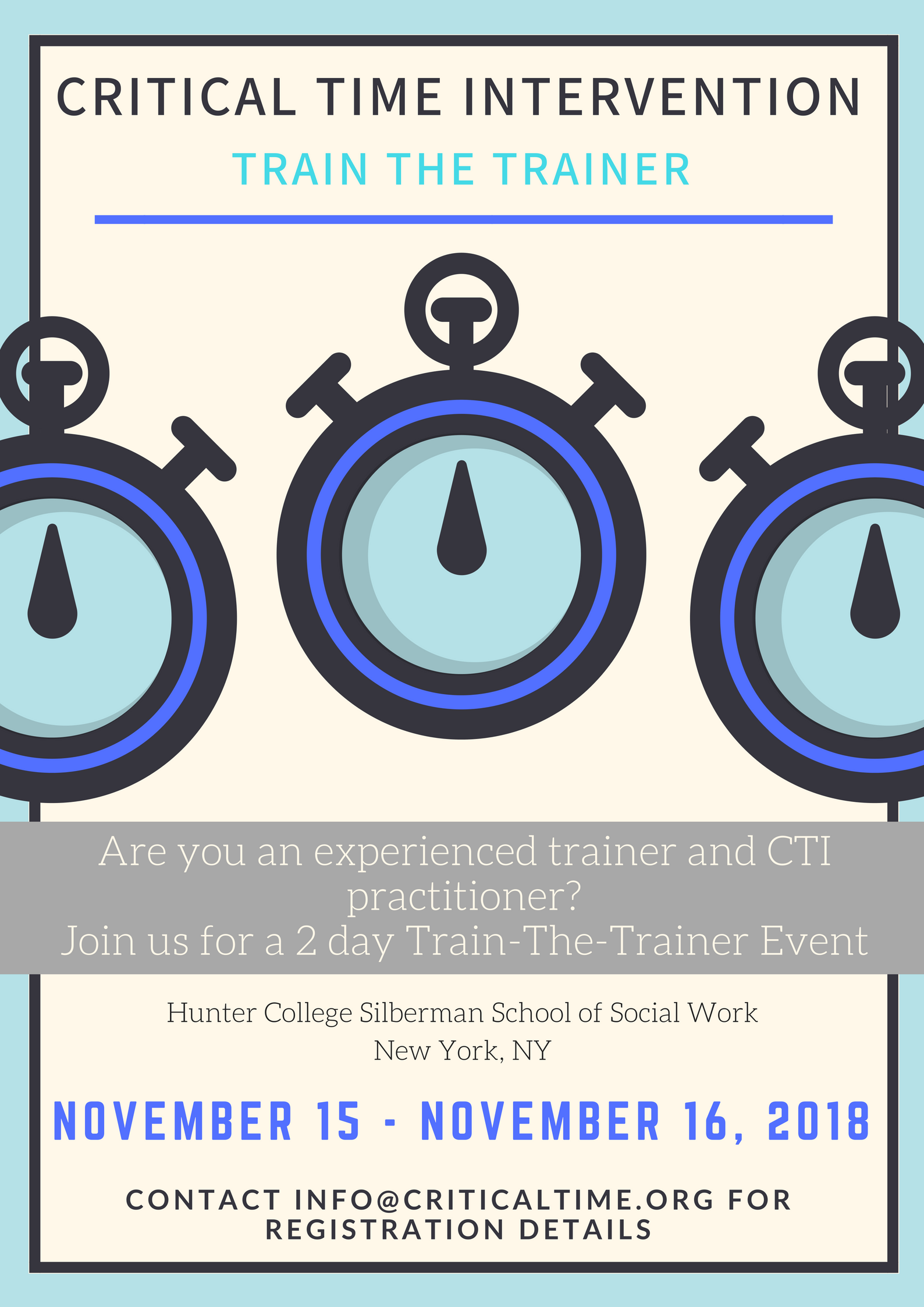 Critical Time Intervention | CTI Train-the-Trainer Event in NYC ...