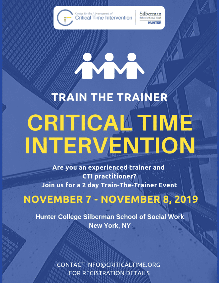 Critical Time Intervention | Train-the-Trainer Nov 7-8, 2019 | Critical ...